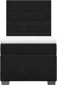 Box spring postel s matrací černá 90x200 cm samet 3293112