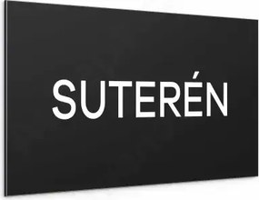 ACCEPT Označení podlaží "SUTERÉN" - stříbrná tabulka - černý popis