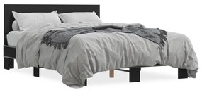Rám postele černý 120 x 190 cm kompozitní dřevo a kov