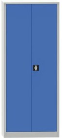 Kovona Víceúčelová kovová skříň, 4 police, 1950 x 800 x 400 mm, modré dveře