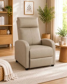 LuxuryForm DESIGN Televizní křeslo RUFO s polohováním - béžové