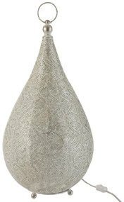 Bílá kovová stolní lampička Oriental drop- Ø 31*60 cm