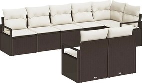 Set pohovek 8 ks Hnědá polyratan 3346428