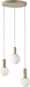 Trojitá závěsná lampa Testa, bílé koule