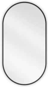 Mexen Loft, oválné koupelnové zrcadlo 75 x 40 cm, barva rámu černá matná, 9851-075-040-000-70
