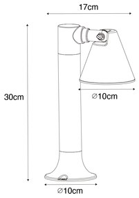 Moderní venkovní sloupková lampa černá 30 cm IP44 nastavitelná - Ciara