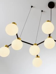 Satina zlato-černo-bílý designový lustr Ovalino 157