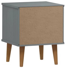 Noční stolek MOLDE šedý 40 x 35 x 48 cm masivní borové dřevo - Default Title