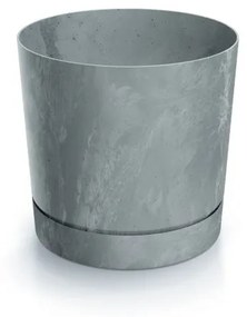 PROSPERPLAST Květináč - TUBO P Beton Effect Průměr: 39 cm, Barva: marengo