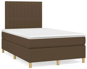 Box spring postel s matrací tmavě hnědá 120x190 cm textil 3269947