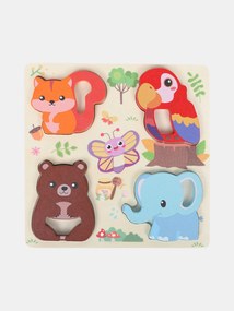 Sinsay - Dřevěné puzzle s motivem zvířat 5 ks - vícebarevná