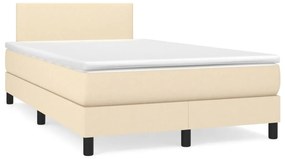 Box spring postel s matrací krémová 120x190 cm textil 3269714