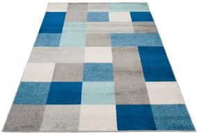 Kusový koberec LAZUR C574B Kostky šedý modrý Rozměr: 240x330 cm