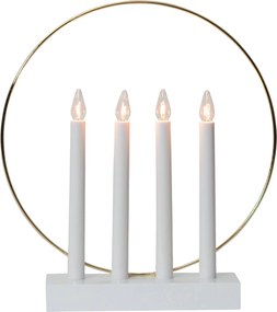 POLAR Moderní čtyřramenný svícen s kruhem  GLOSSY, 12W, bílý 644-64