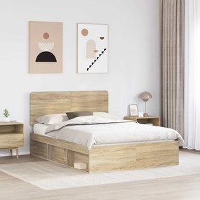 Rám postele s čelo Sonoma dub 150 x 200 cm Masivní borové dřevo 3412472