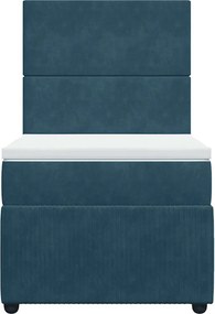 Box spring postel s matrací modrá 80 x 200 cm samet 3294488
