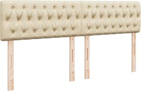 Box spring postel s matrací krémová 200x200 cm textil 3288307