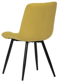 AUTRONIC Židle jídelní, žlutá látka, nohy černý kov