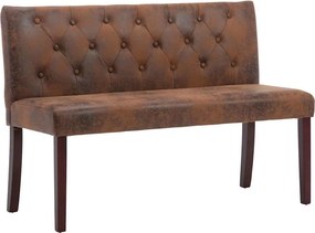 Lavice 120 cm hnědá umělá semišová kůže 288573