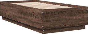 Rám postele hnědý dub 75 x 190 cm kompozitní dřevo 3209764