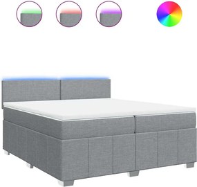 Box spring postel s matrací světle šedá 200 x 200 cm textil 3289468