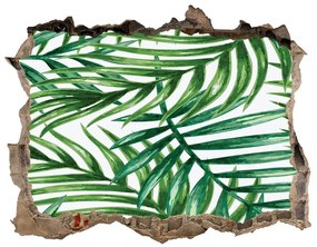 Wallmuralia Nálepka 3D díra na zeď Listí palmy 95x64 cm