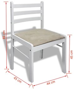 Jídelní židle 6 ks bílé masivní dřevo a samet,  272092