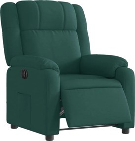Elektrické polohovací křeslo tmavě zelené textil 3205184
