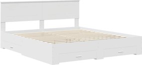 Rám postele se zásuvkou Bílá 180 x 200 cm Kompozitní dřevo 3408229