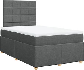 Box spring postel s matrací tmavě šedá 120x190 cm textil 3291220