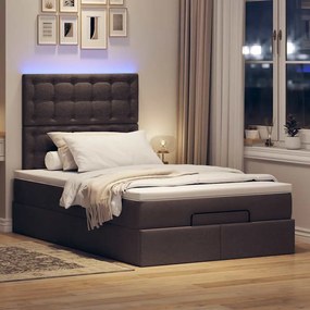 Osmanský rám postele s matrací tmavě šedá 120x200cm textil 3314165
