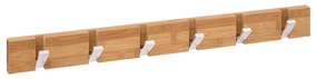 Bambusový nástěnný věšák se 6 háčky, 59,5 cm