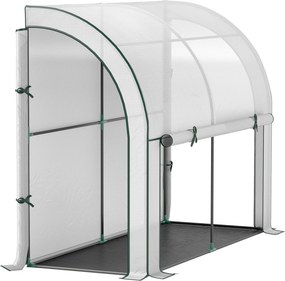 Outsunny skleník s rolovacími dveřmi, zimní skleník z ocelové fólie, skleník na balkon, zahrada, rajčatový skleník s UV ochranou 200x80x157cm rajčato…