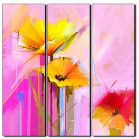 Obraz na plátně - Abstraktní malba, jarní květiny reprodukce- čtverec 3269B (75x75 cm)