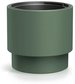 PROSPERPLAST Květináč - HEOS, s ohraničením Průměr: 29,8 cm, Barva: tmavě zelená
