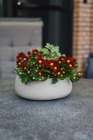 Dekorační miska PERA, sklolaminát, Ø 27 cm, béžová