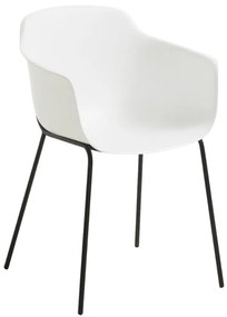 OnaDnes -20% Bílá plastová jídelní židle Kave Home Khasumi
