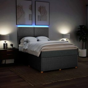 Box spring postel s matrací světle šedá 140 x 200 cm textil 3294372
