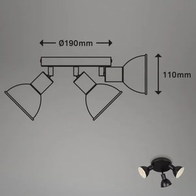 Briloner 2674-035 - Bodové svítidlo RETRO 3xE14/25W/230V černá
