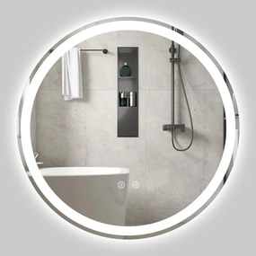 Costway 60 cm kulaté LED osvětlené zrcadlo koupelnové zrcadlo s nastavitelným