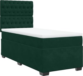 Box spring postel s matrací tmavě zelená 80 x 200 cm samet 3293071