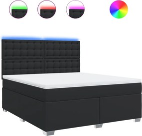 Box spring postel s matrací černá 180x200 cm umělá kůže 3293032