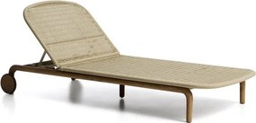 Béžové dřevěné polohovací zahradní lehátko Alipa – Kave Home
