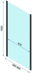 Sprchový kout REA RAPID SLIDE 110/dveře x 80/zástěna cm, černý