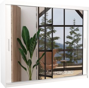 ADRK Furniture Skříň s posuvnými dveřmi a zrcadlem CHESTER 250 SW-CHE-W-250+A437
