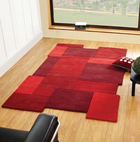 Flair Rugs koberce Ručně všívaný kusový koberec Abstract Collage Red ROZMĚR: 150x240