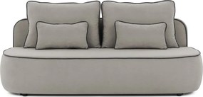 Černá/šedá sametová rozkládací/s úložným prostorem pohovka 210 cm Saga – Ropez