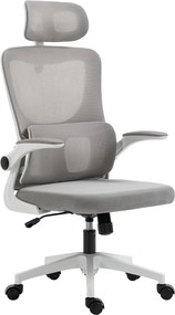 Ergonomická kancelářská židle Vinsetto, pracovní židle s nastavitelnými opěrkami, opěrkou hlavy, naklápěcí funkcí, výškově nastavitelná otáčecí židle,