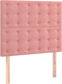Box spring postel s matrací růžová 90x200 cm samet 3129434