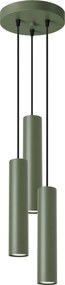 Sollux Lighting Závěsná lampa LAGOS 3P olivově zelená
